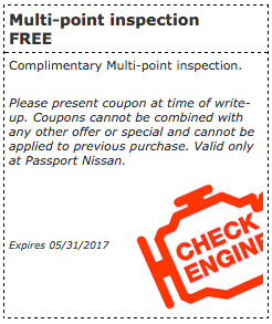 Gain a FREE Multi-point inspection from Passport Nissan MD - Passport ...
